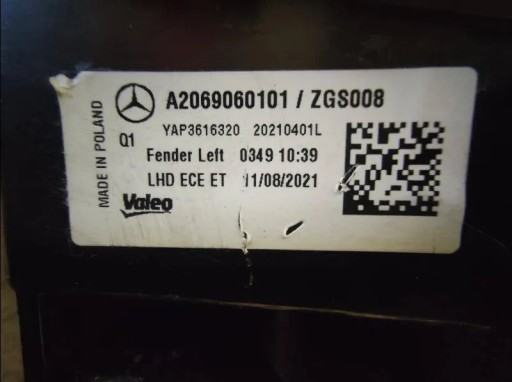 LAMPA FAR ZADNJINA ZADNJI MERCEDES W206 LED A2069060101