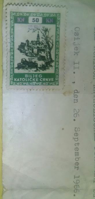 Biljeg katoličke crkve+3 poštanske marke