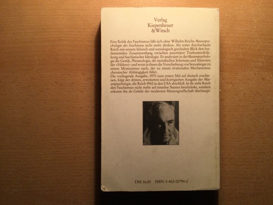 DIE MASSENPSYCHOLOGIE DES FASCHISMUS Wilhelm Reich