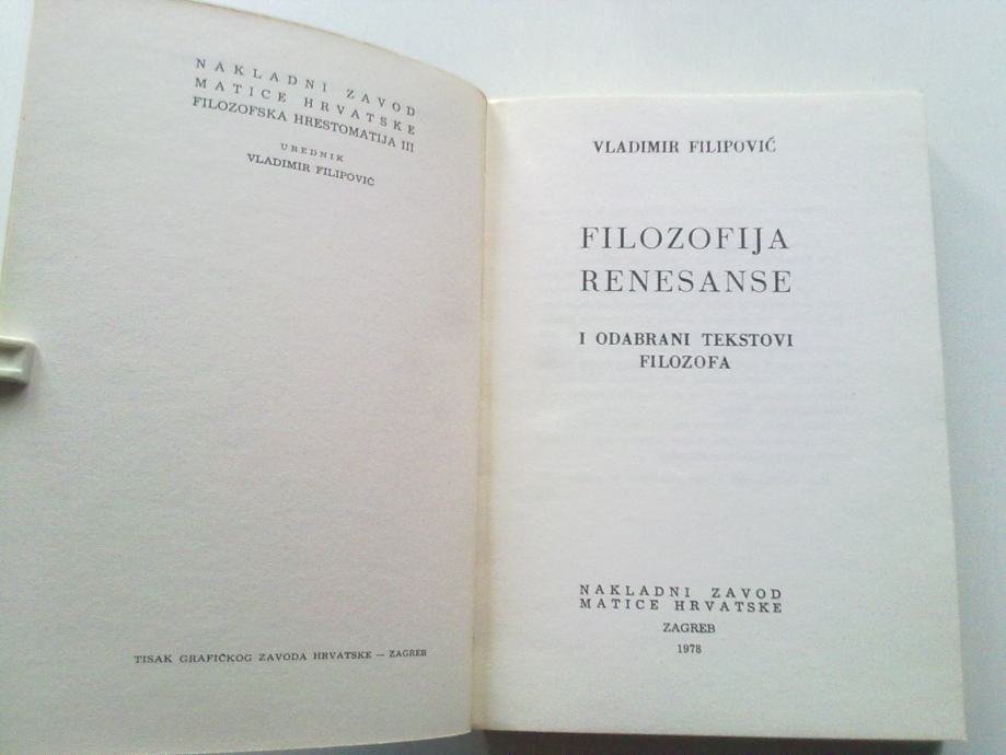 Vladimir Filipović - Filozofija renesanse