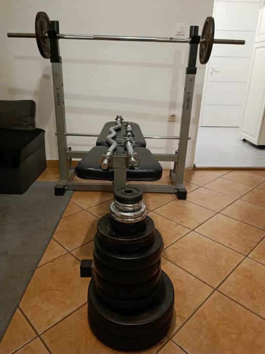 Bench klupa [ENERGETICS] sa šipkama i utezima