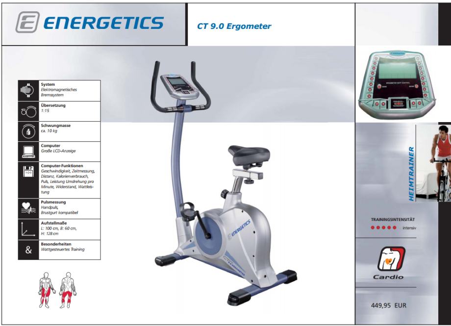 Sobni bicikl Energetics CT 9.0 Ergometer