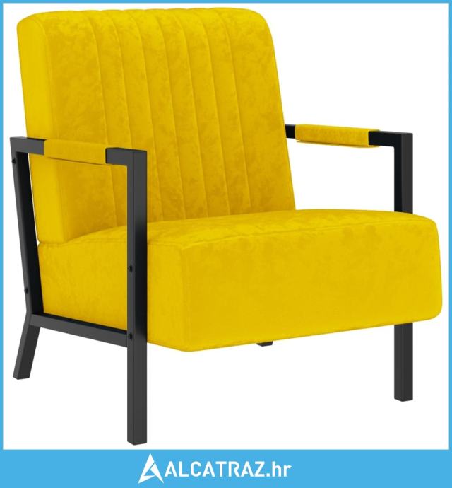 Fotelja od baršuna boja senfa - NOVO