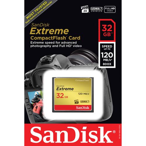 SanDisk 32 GB Extreme CompactFlash Memory Card 120MB/s UDMA 7
