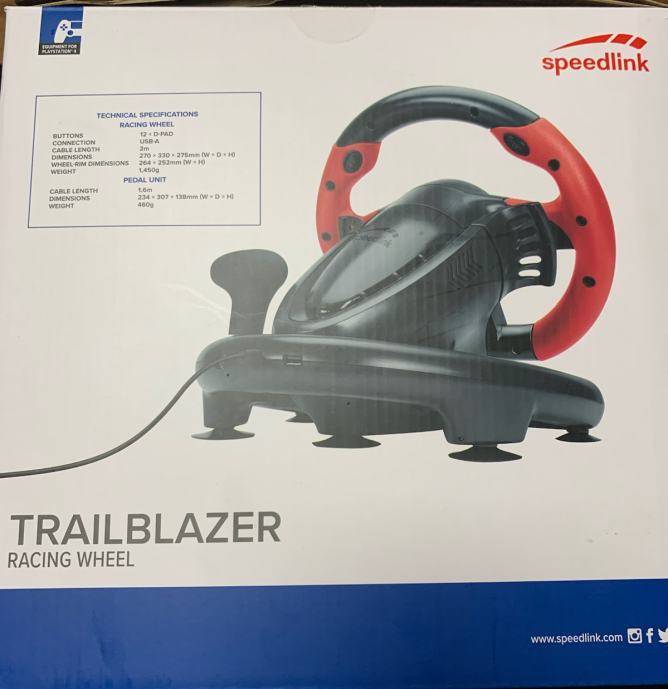 Volan Speedlink Trailblazer Racing Wheel, PC, PS4/PS3, Xbox One, crni