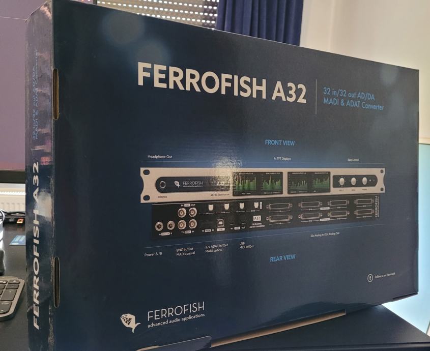 Ferrofish A32 32x32 MADI i ADAT konverter + CableSnake DB25 kablovi