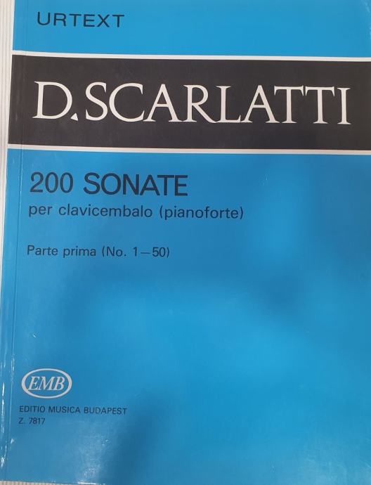 Zbirka klavirskih nota edicije Peters-NOVO (Bach, Czerny, Scarlatti)