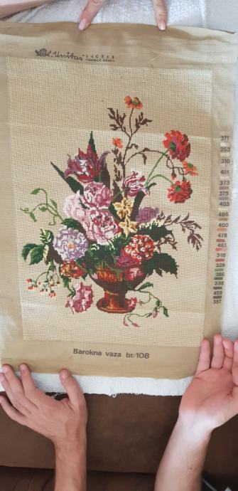 Gobleni unitas original- kamenita vrata, zimska noć i barokna vaza