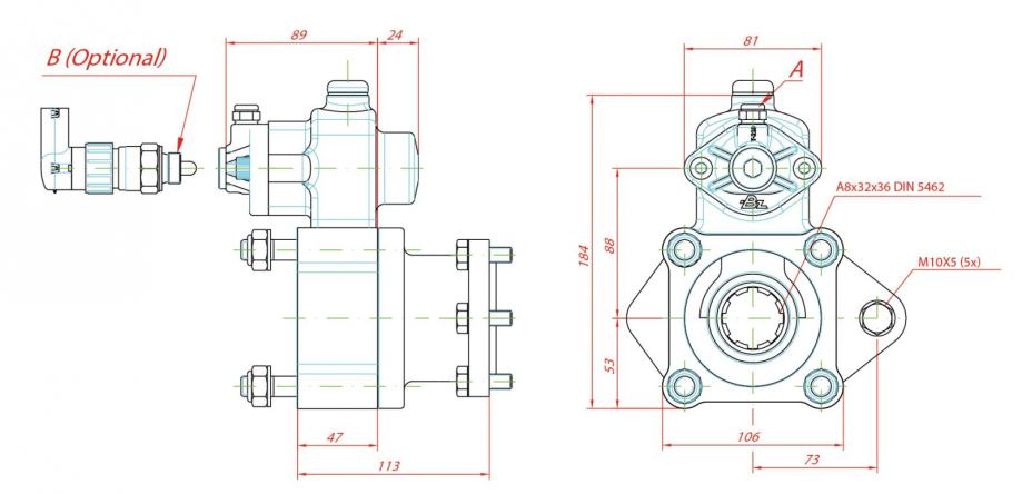 ADAPTER ZA PUMPU NA UNIMOG MERCEDES
