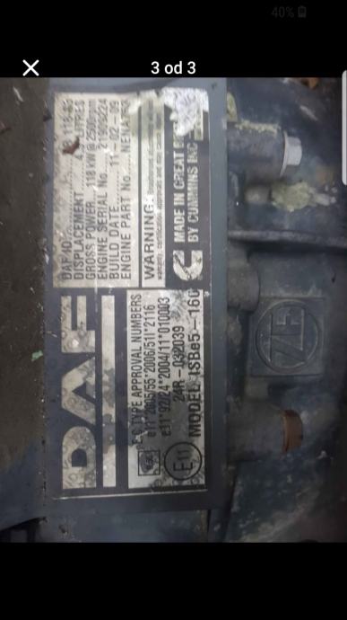 DAF LF motor cummins 160ps