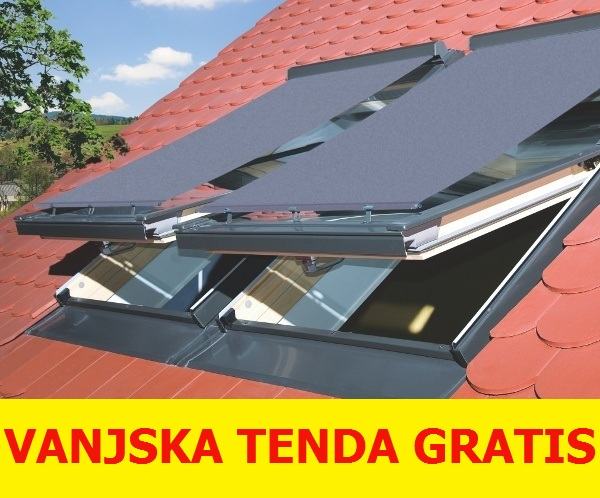 NOVO Krovni Prozori SkyFenster 78x118 cm Opšavom + VANJSKA TENDA FREE