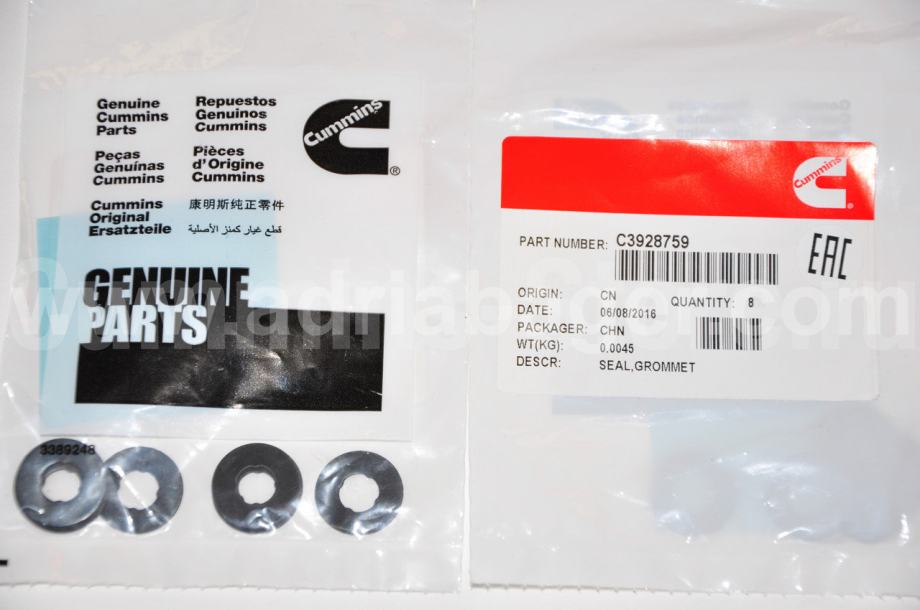 3928759, Set podloški za Cummins, 8 kom