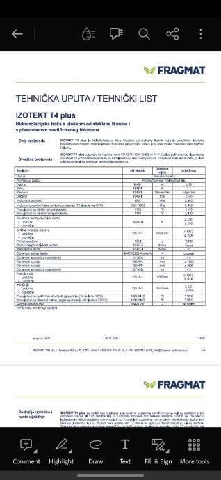 Hidroizolacija Fragmat Izotekt T4 plus