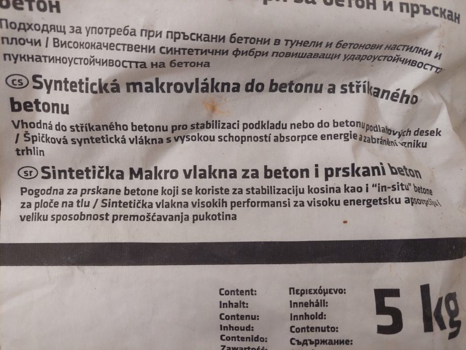Sika fiber force vlakna dodatak betonu. cca 8kg.