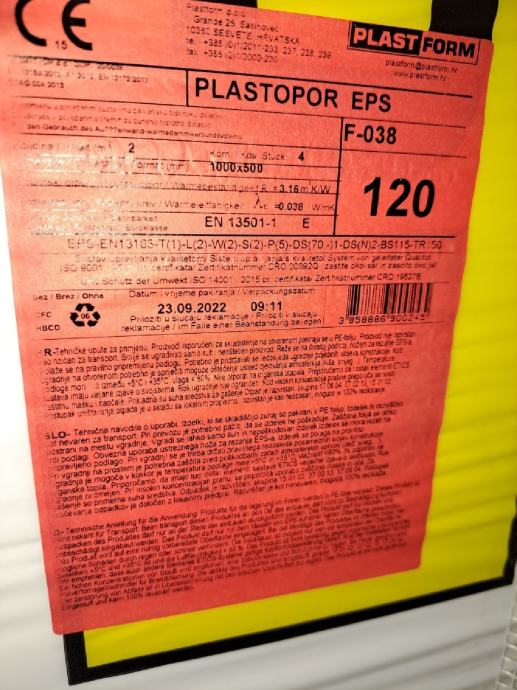 stiropor 12 cm, fasadni EPS, Plastform