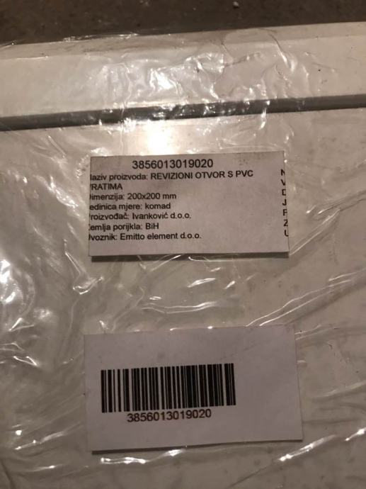 Revizija - revizijski otvor s PVC vratima 20 x 20 cm