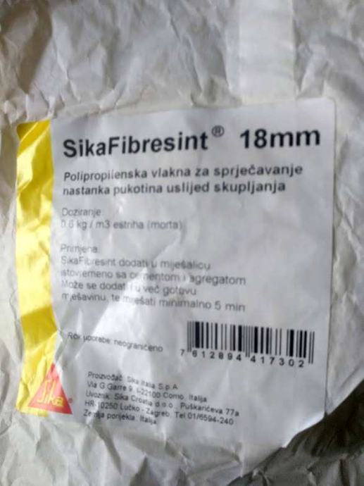 Sika Fibresint sintetička vlakna za estrihe i mortove
