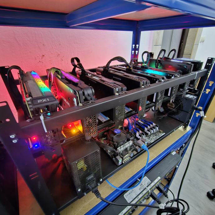 Mining rig/moguće 1 karticu-RTX 3070 x 8/RTX 3070 Ti x 10/RTX 3080 x 6