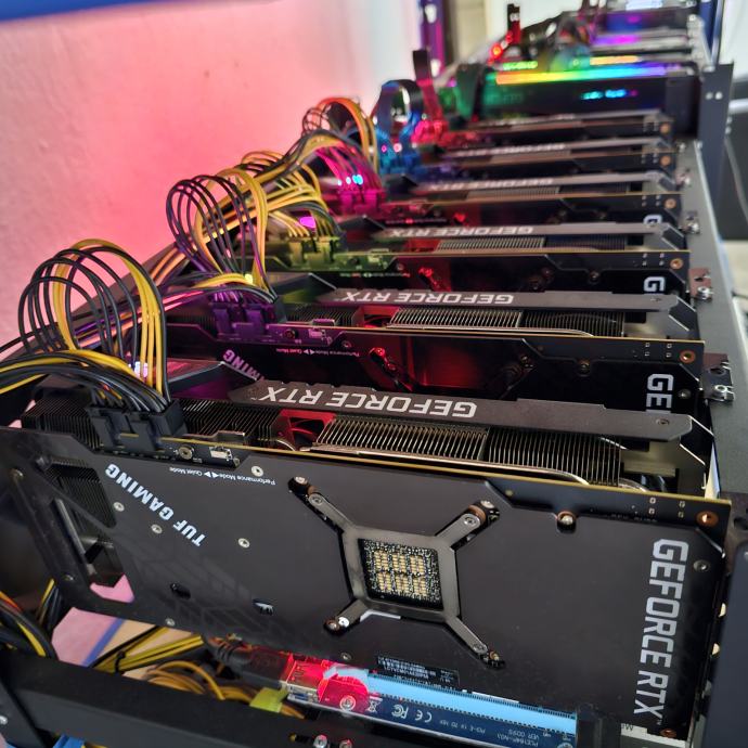 Mining rig/moguće 1 karticu-RTX 3070 x 8/RTX 3070 Ti x 10/RTX 3080 x 6