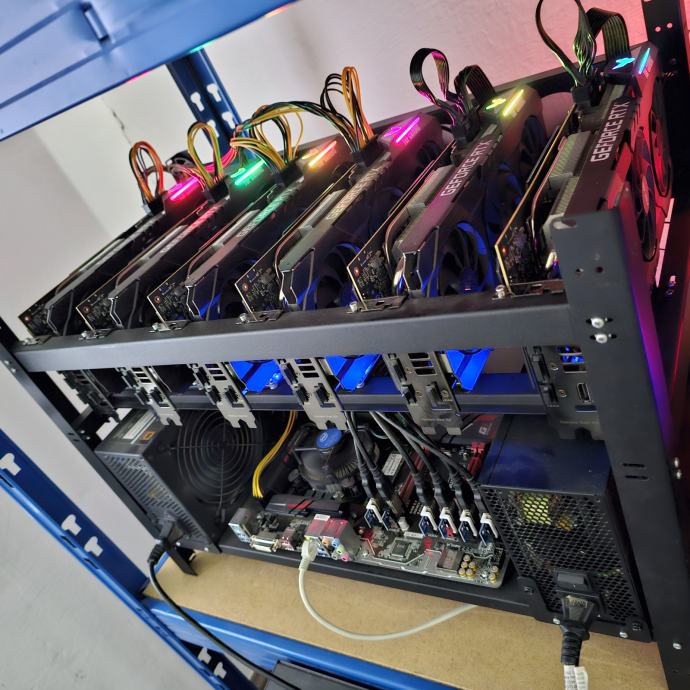 Mining rig/moguće 1 karticu-RTX 3070 x 8/RTX 3070 Ti x 10/RTX 3080 x 6