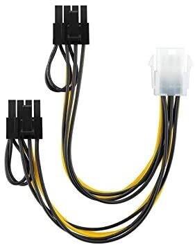 6-pin PCIe splitter cable 1-x 6-pin female / 2-x 6+2-pin male