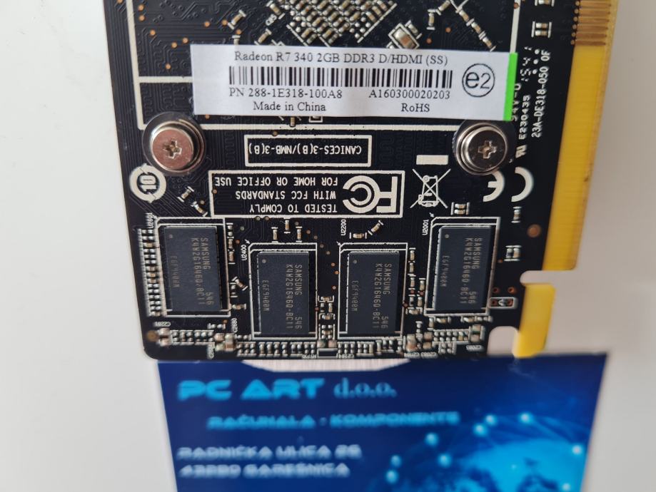 AMD Radeon R7 340 OEM, 2GB GDDR3, PCI-E, DVI, HDMI - Račun / R1