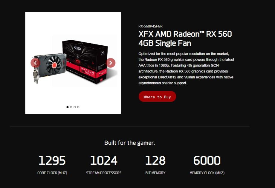 AMD Radeon™ RX 560 4GB