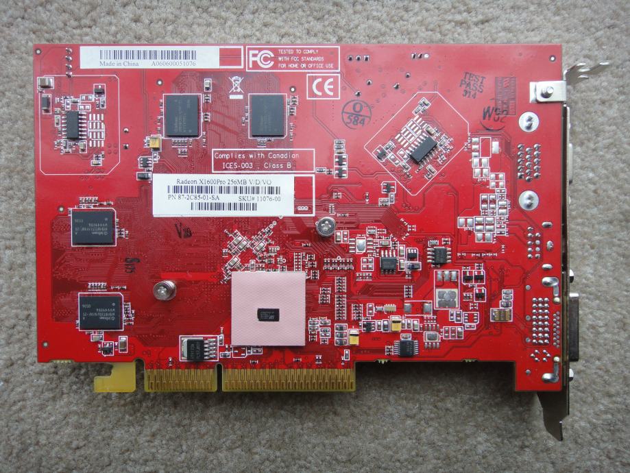 ATI Radeon X1600 Pro 256MB DDR2 AGP 8x VGA DVI TV