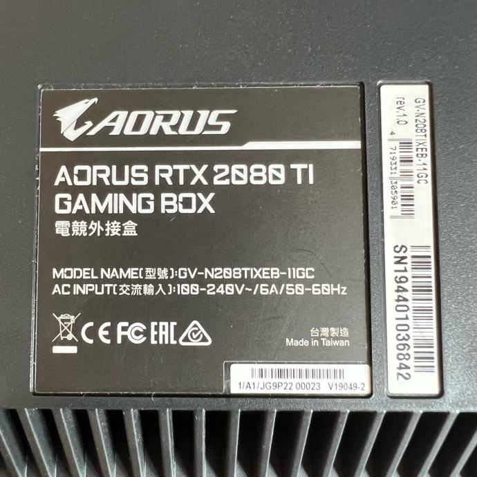 eGPU Aorus RTX 2080 Ti Gaming Box 11Gb
