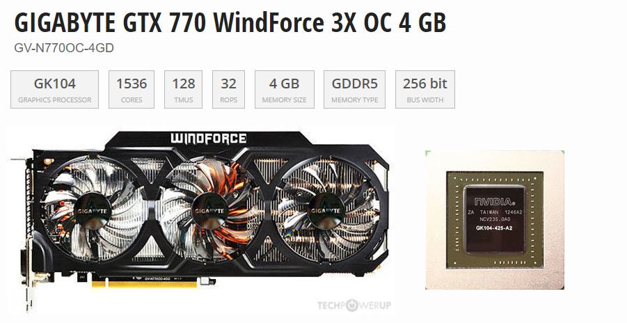 GIGABYTE GTX 770 WindForce 3X OC 4 GB - (GV-N770OC-4GD)
