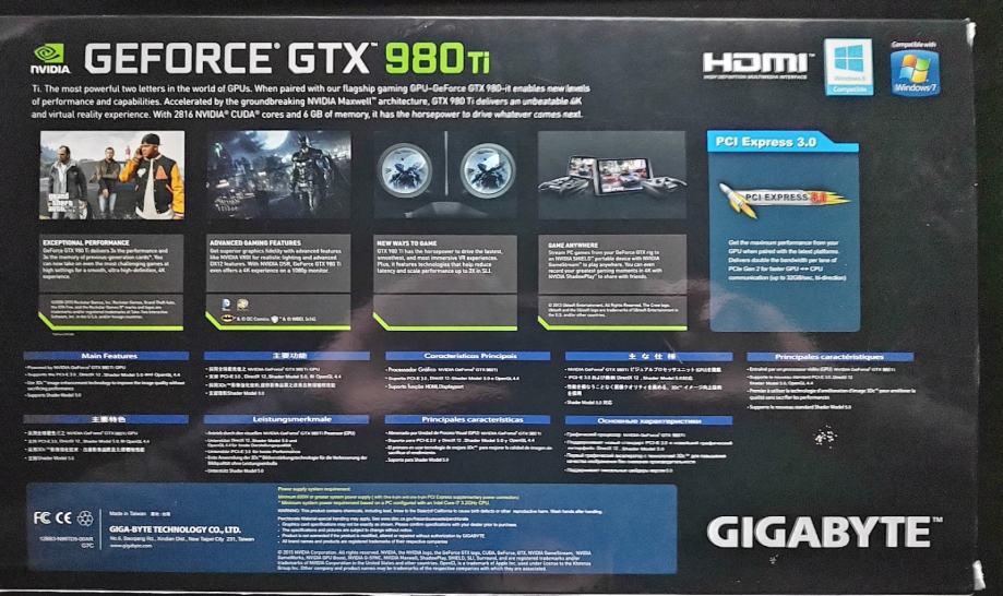 Gigabyte Nvidia GeForce GTX 980ti Reference