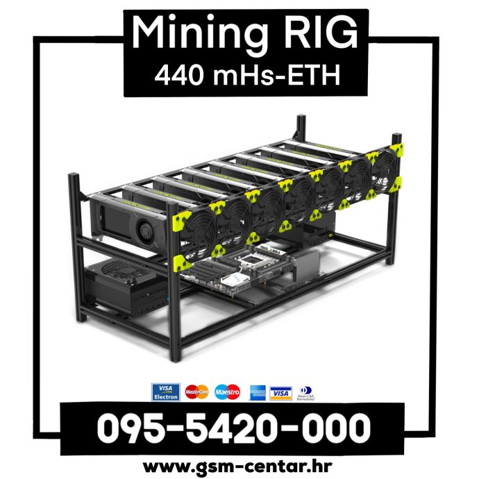 MINING RIG 10X2060 SUPER 6gb, 440mHs NOVO! ETH