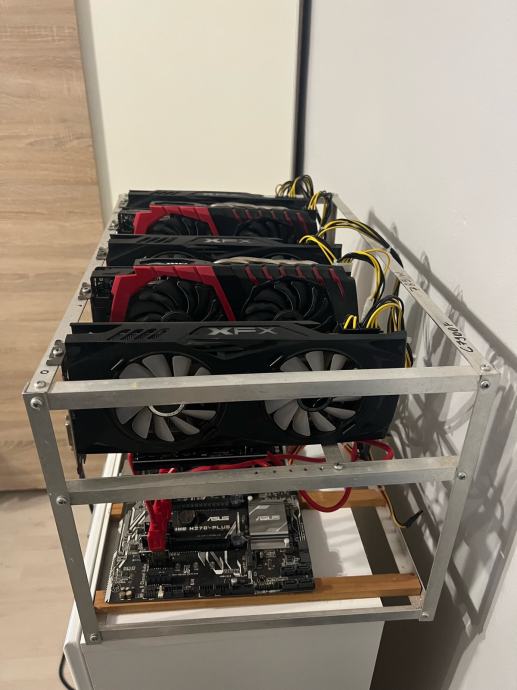 Mining Rig 5X rx 580 msi/xfx 160 MH/s