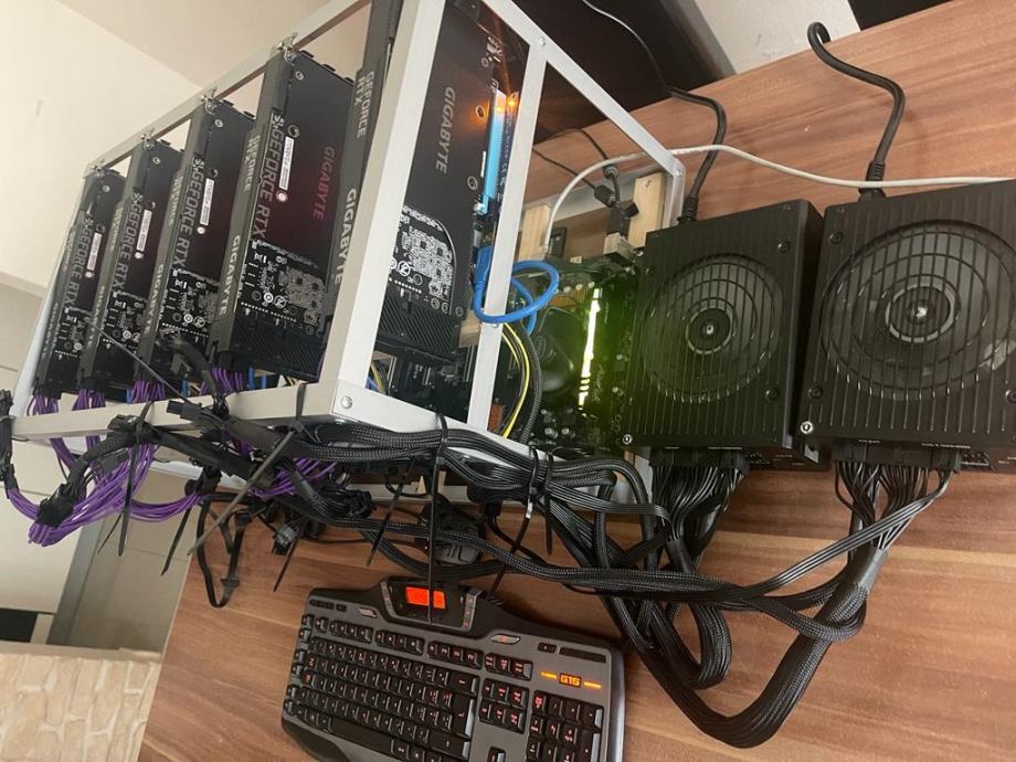 MINING RIG 5xRTX 3090 36mjeseci garancija 625 mh/s