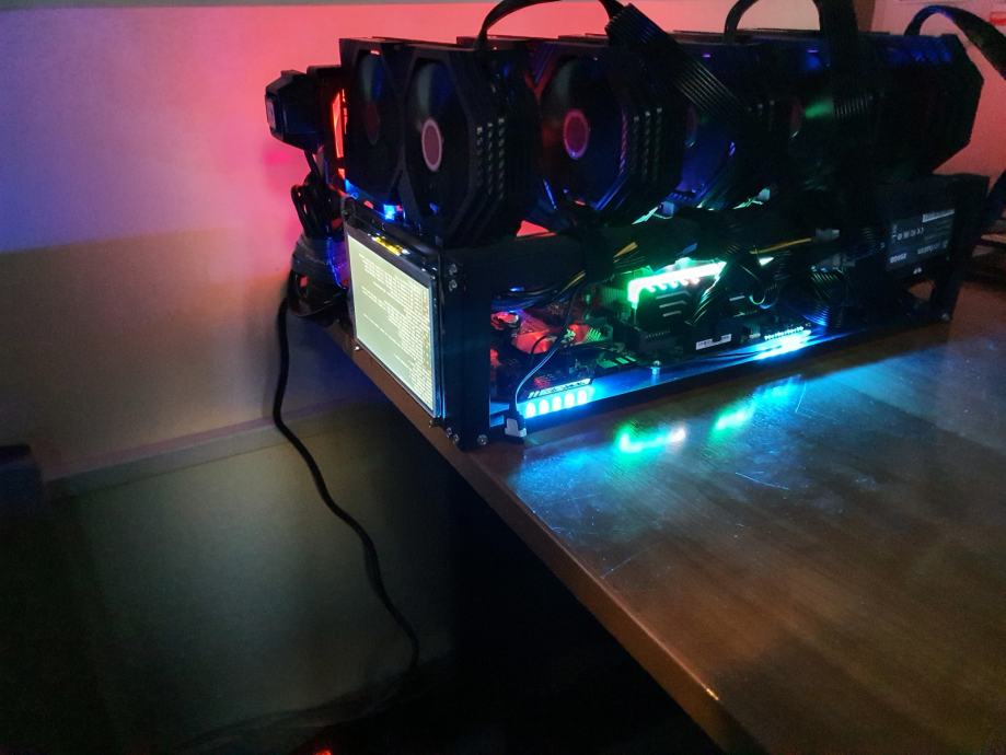 # Mining rig RX 580 8 gb # - Kompletna Oprema + LCD Ekran touch screen