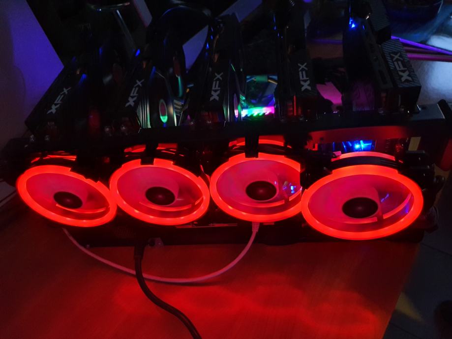 # Mining rig RX 580 8 gb # - Kompletna Oprema + LCD Ekran touch screen