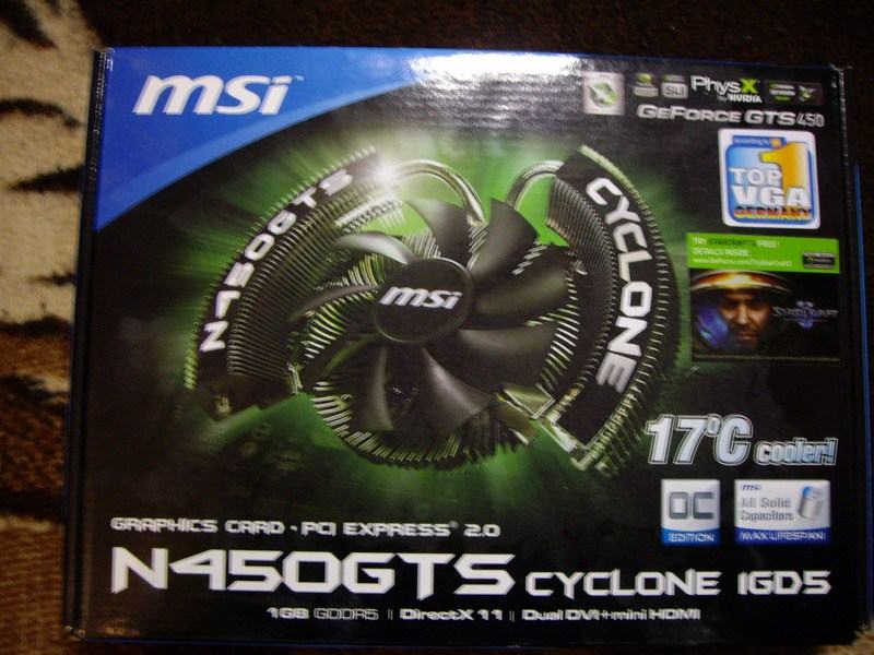 MSI Cyclone GTS 450 OC 1GB DDR5