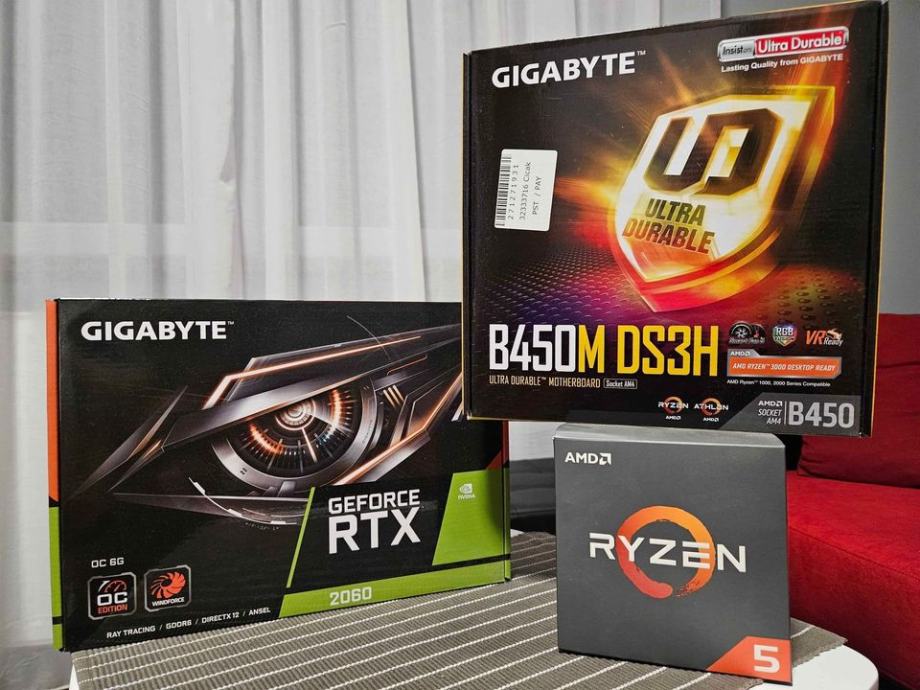 Prodajem grafičku Rtx 2060 + procesor ryzen5 2600 + matičnu b450m ds3h