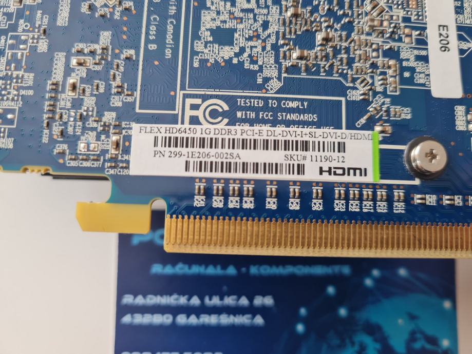 Sapphire FLEX HD6450, 1GB DDR3, HDMI, DVI - PCI-E - Račun / R1