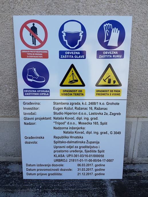 GRAĐEVINSKA TABLA - GRADILIŠNA PLOČA - DOSTUPNO ODMAH