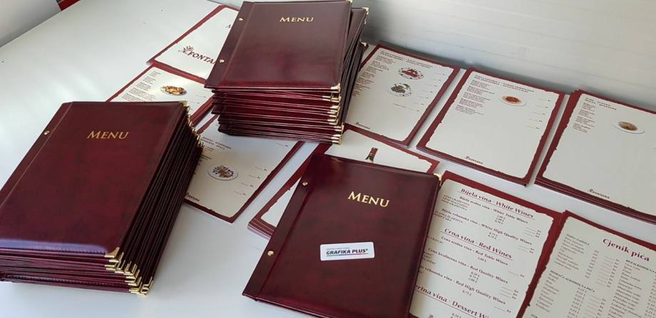 Jelovnici, Vinske karte, Korice za račun, Rezervirano