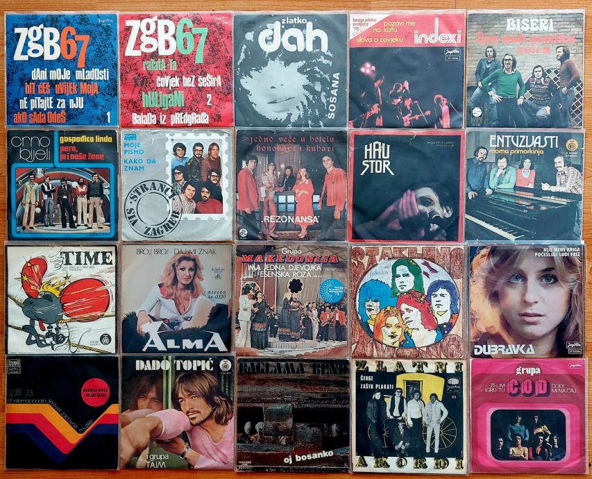 LOT 1 - 20 singl ploča domaće zabavne muzike