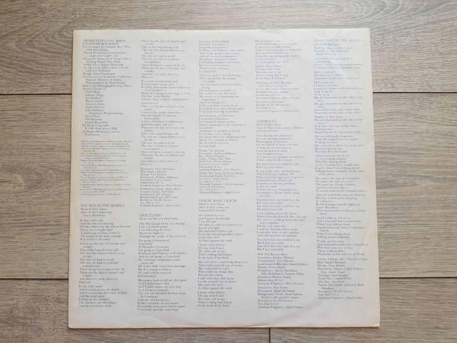 Paul Simon - Graceland, 1. EU izdanje (1986.)