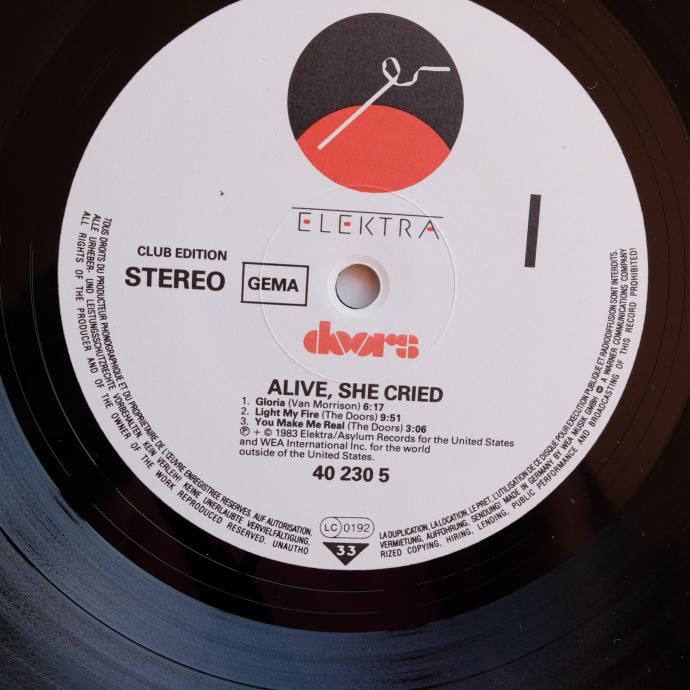 The Doors – Alive, She Cried, Germ. Press