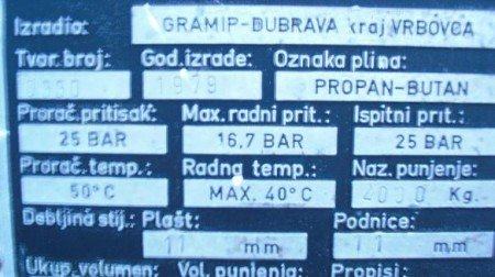 Cisterna-rezervar 4950 Ltr. za plin Propan Butan