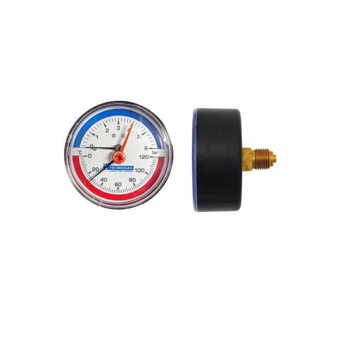 CROVERG TG Termomanometar aksijalni 0-10bar, 0-120C, 1/2, fi 80