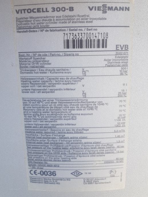 PUFFER, AKOMULACIJSKI,BIVALENTNI NEHRĐAJUĆI SPREMNIK 500L