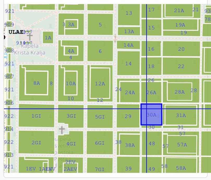 Mirogoj, grobno mjesto, blizina središnjeg križa, zadnji ukop 1976 g.