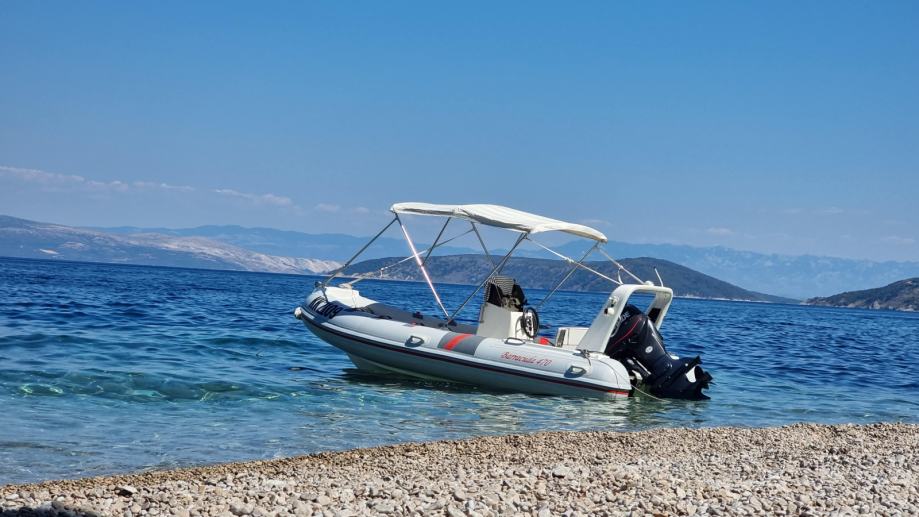 Gumenjak Barracuda 470 s full opremom i Evinrude 75 sa samo 240 h