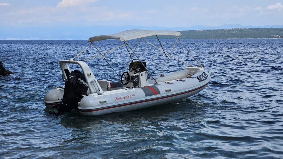 Gumenjak Barracuda 470 s full opremom i Evinrude 75 sa samo 240 h
